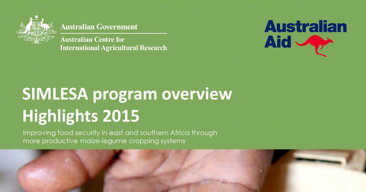 SIMLESA program overview Highlights 2015 | ACIAR